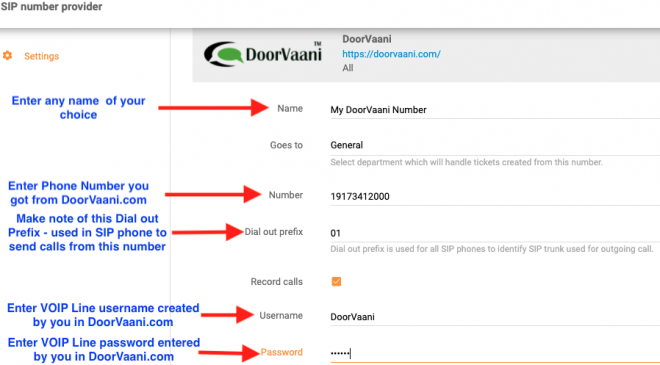 How to Setup DoorVaani VOIP Provider in LiveAgent? | DoorVaani Blog
